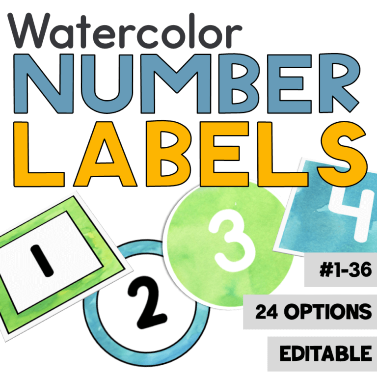 Calming Watercolor Classroom Decor