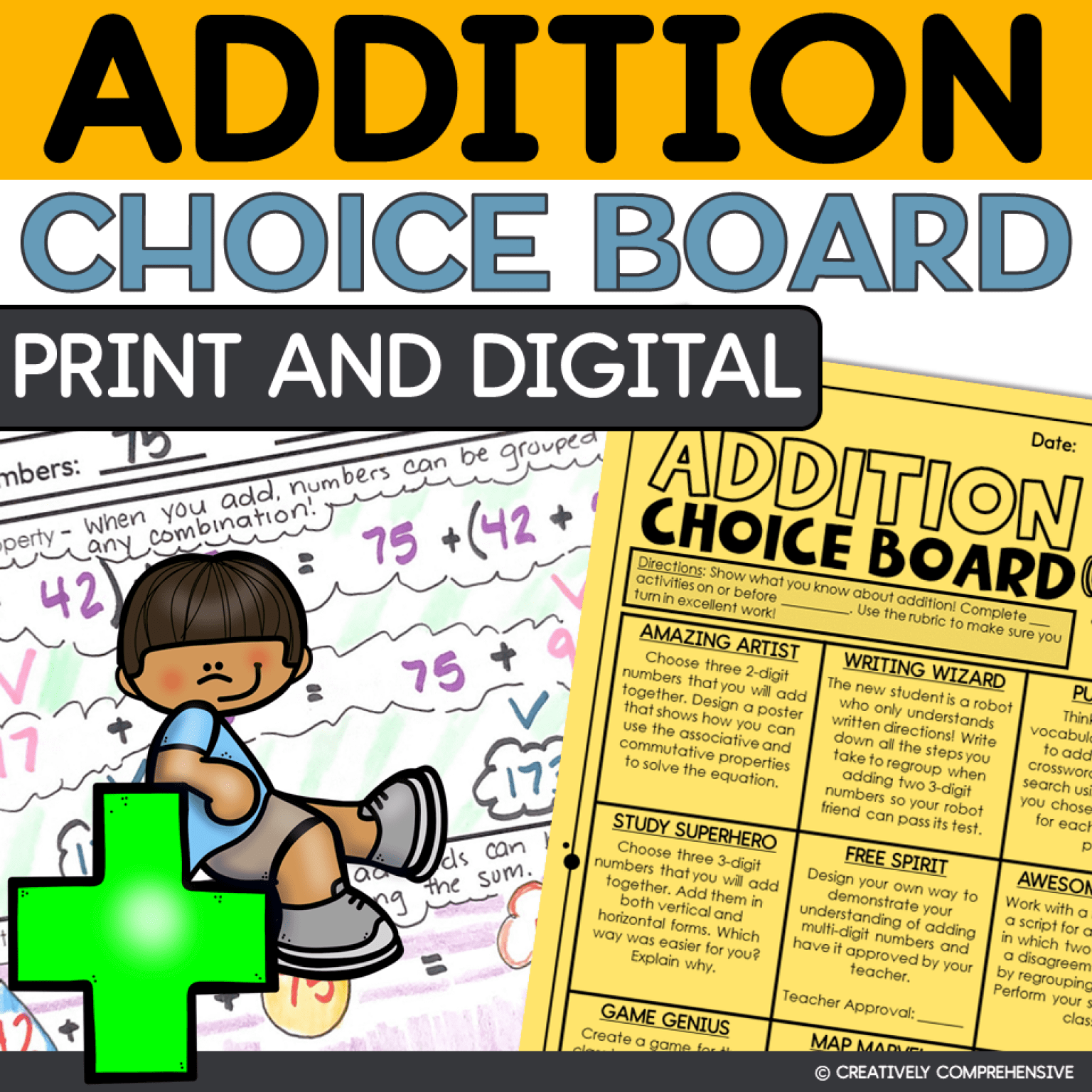 Fun Addition Practice with Choice Boards - Creatively Comprehensive